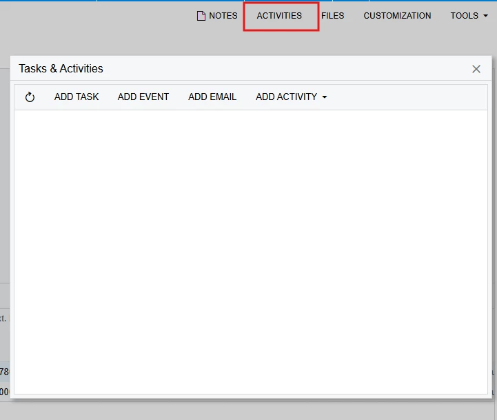 How can I globally customize the Activities tab and the Activities pop-up window (accessed via ...