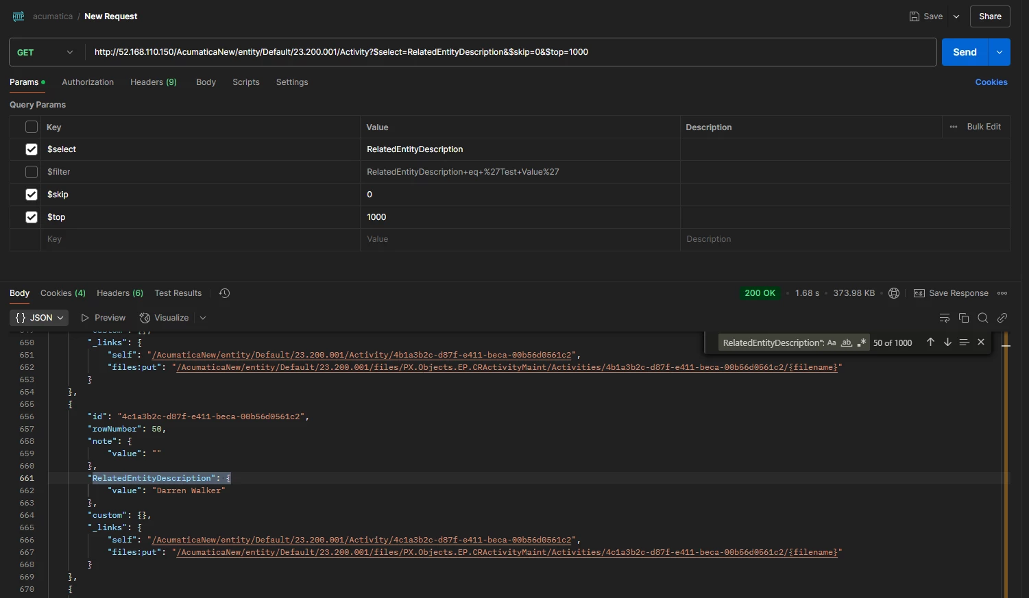 API - Invalid column name '[Activities_CRActivity].[Source] when filtering Activity with ...