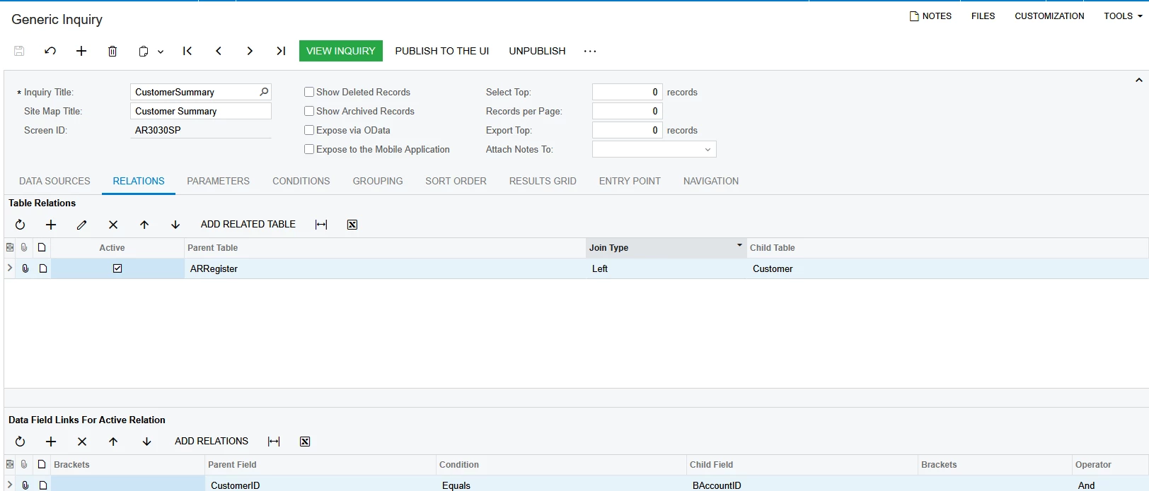 GI - Customer Summary to MySQL statement | Community