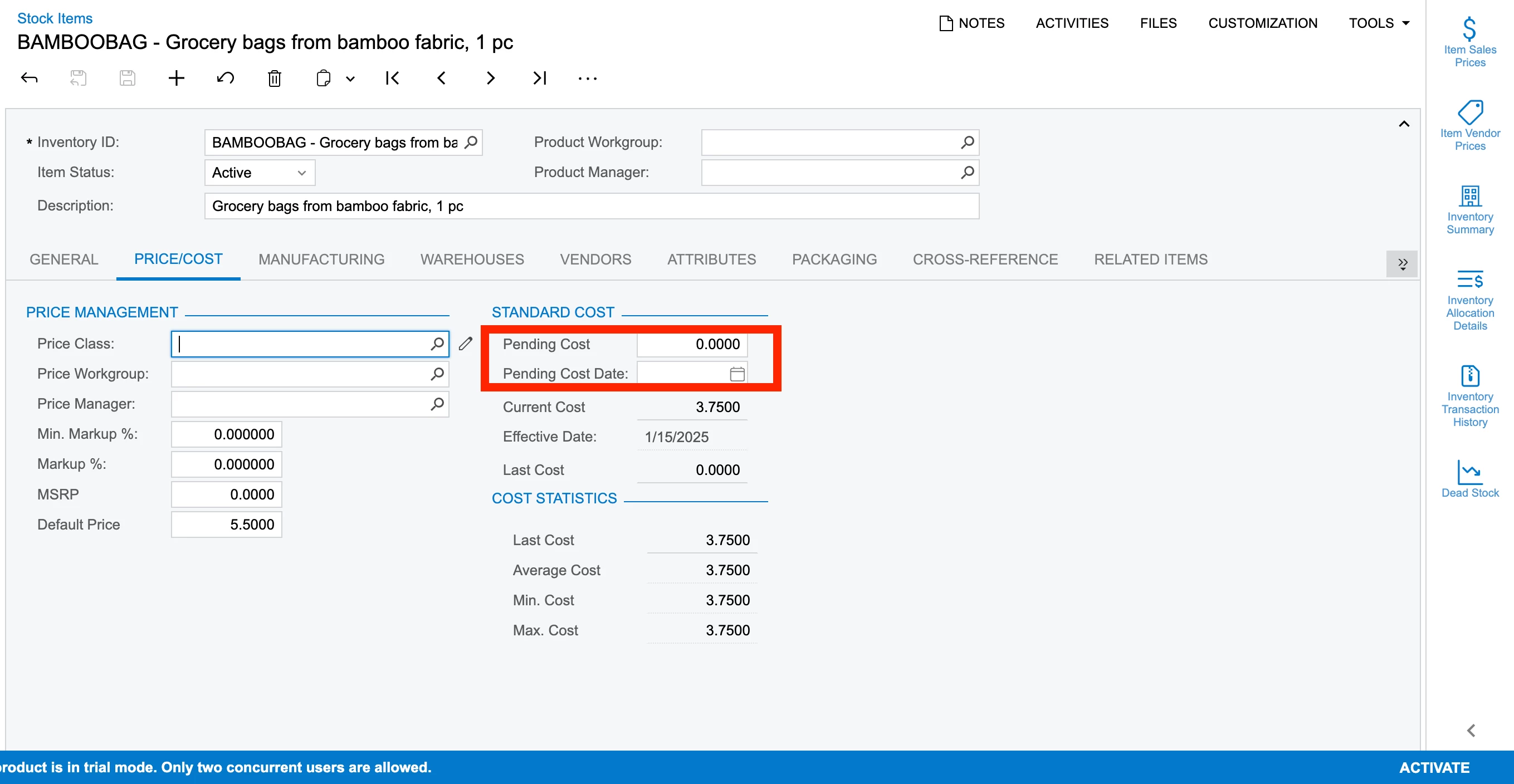 How to update item cost? | Community