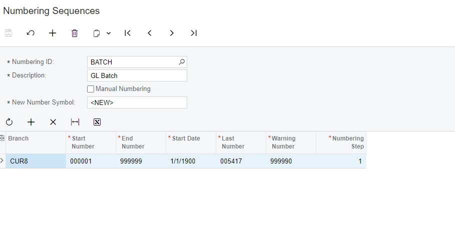 Assistance Required for Acumatica Batch Number Sequence Issue | Community
