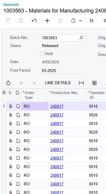 Extracting Production Order Reference into Inventory Lot/Serial History Screen | Community