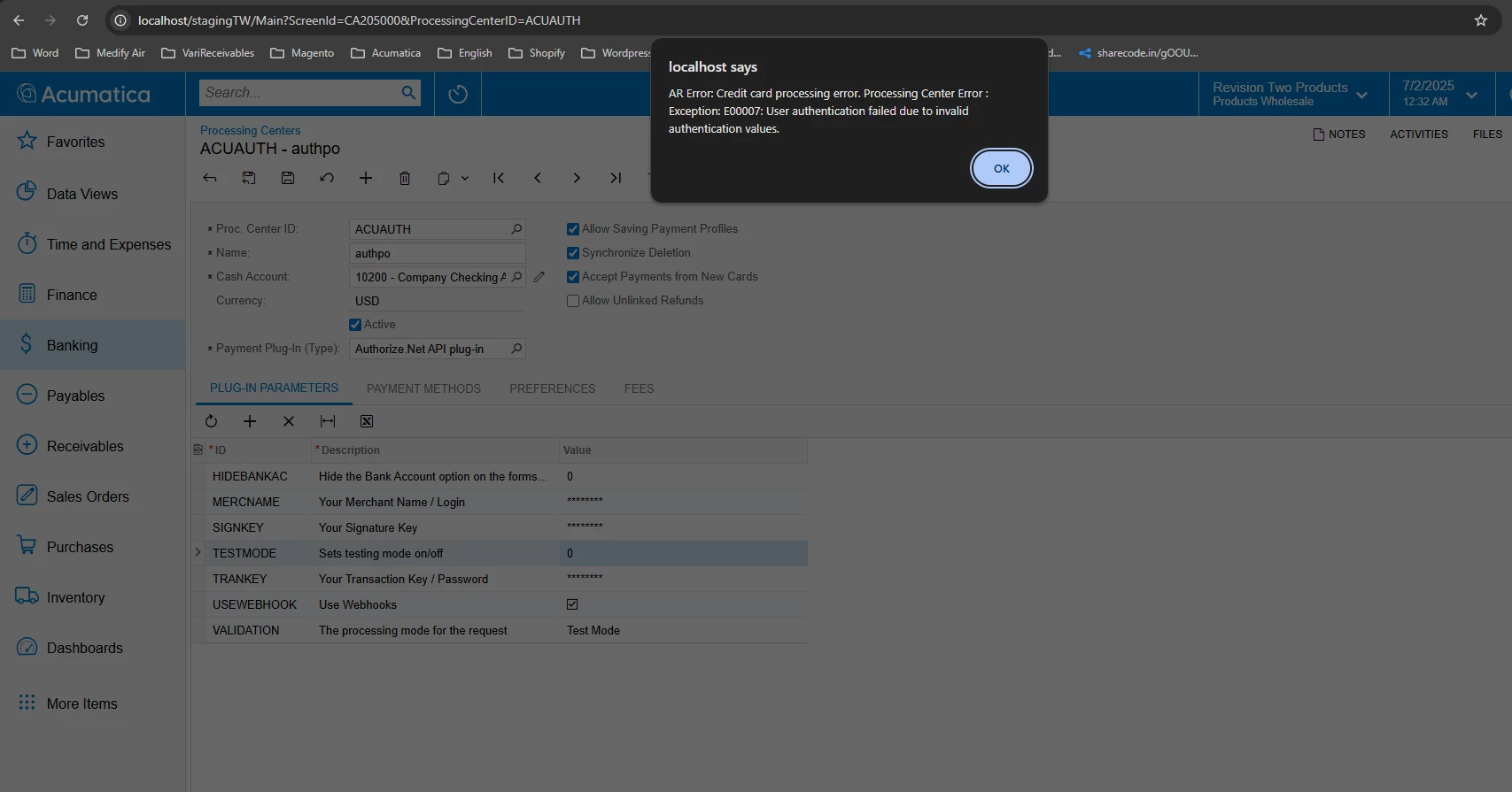 Authorize.Net Sandbox Setup – E00007 Authentication Error | Community