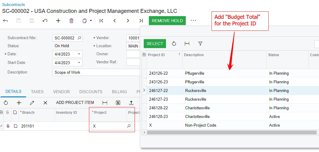 Trying To Add A Column To A Selector That Will Use A BQL Query To Get A 