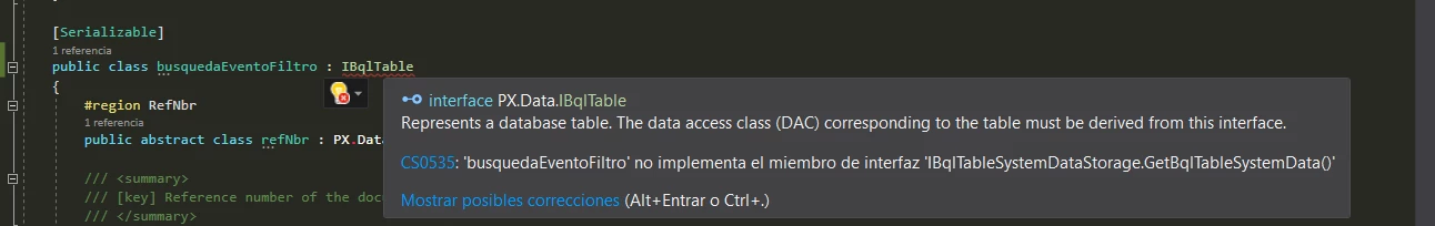 Does not implement the interface member 'IBqlTableSystemDataStorage.GetBqlTableSystemData ...