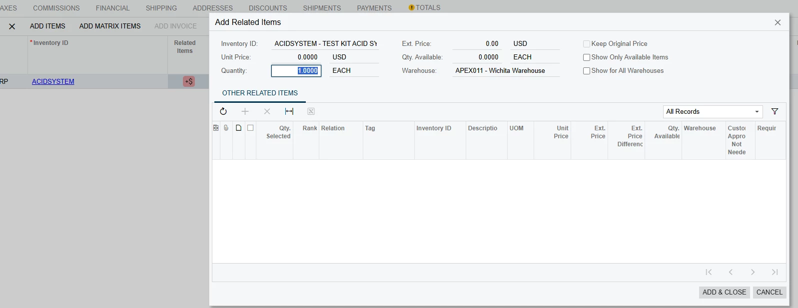 Add Related Items - Not populating expected list | Community