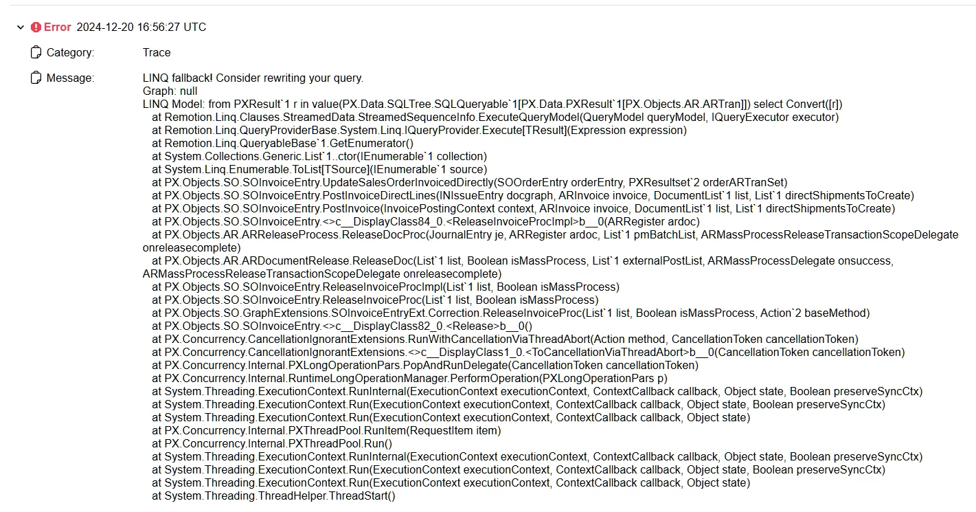 Advance SO Invoices - "Object reference not set to an instance of an object" Error | Community