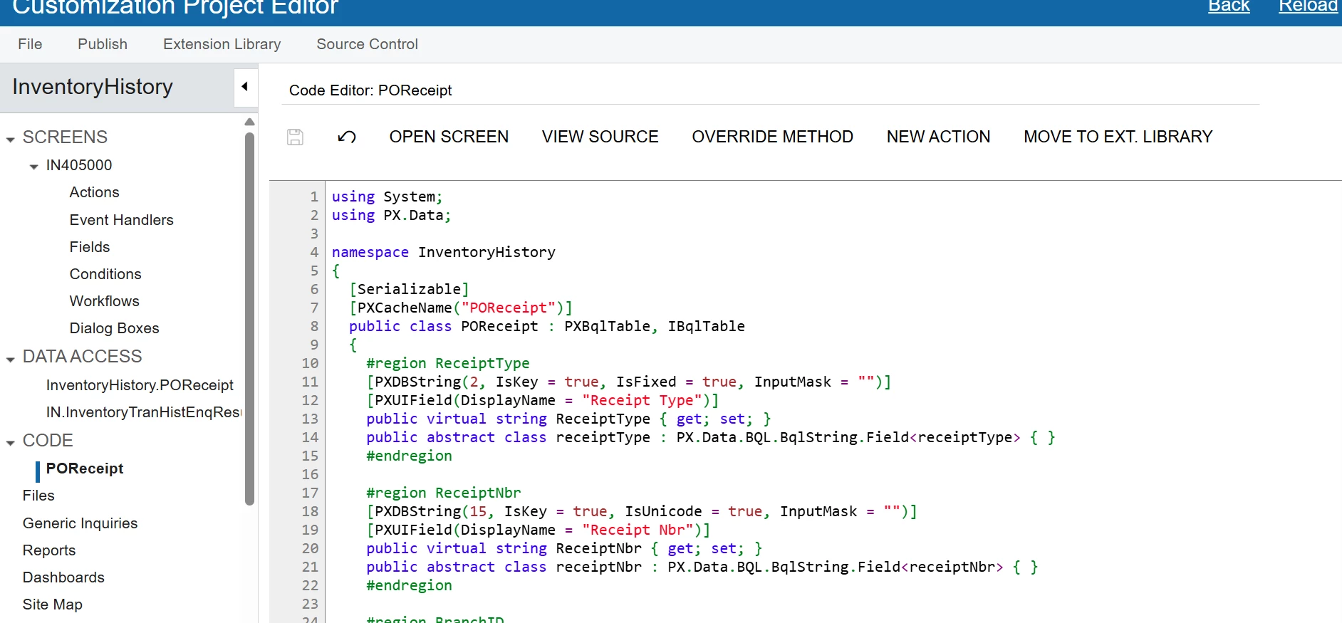 Unable to add a new DAC table to a screen in a customization project. | Community