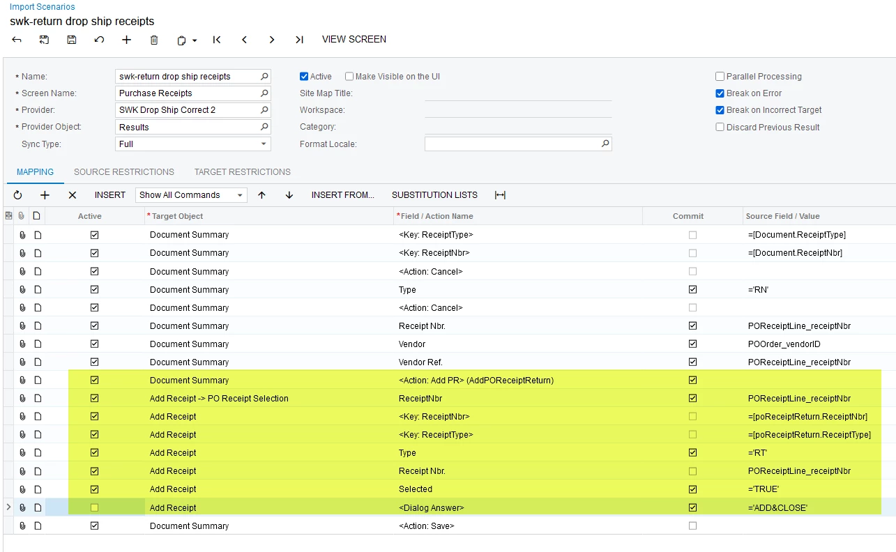 Unable to Import PO Return Receipt PR Details | Community
