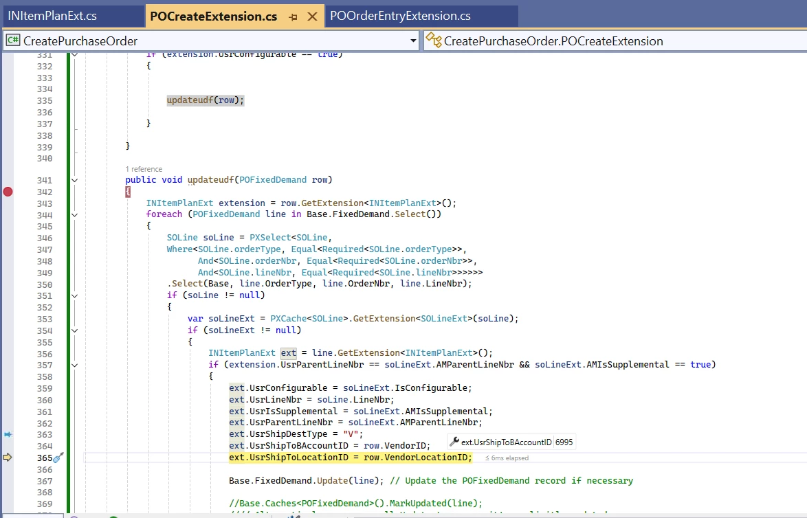 Populating custom field up on VendorID field in the Create Purchase Order (PO505000) | Community