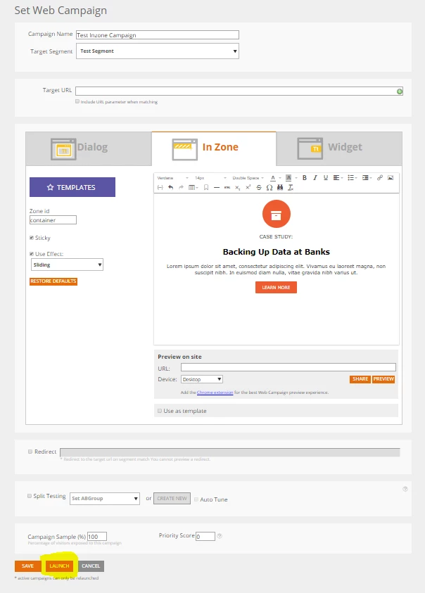 Deployed Web Campaign Zone ID | Community