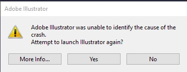 Adobe Illustrator was unable to identify the cause of the crash | Community