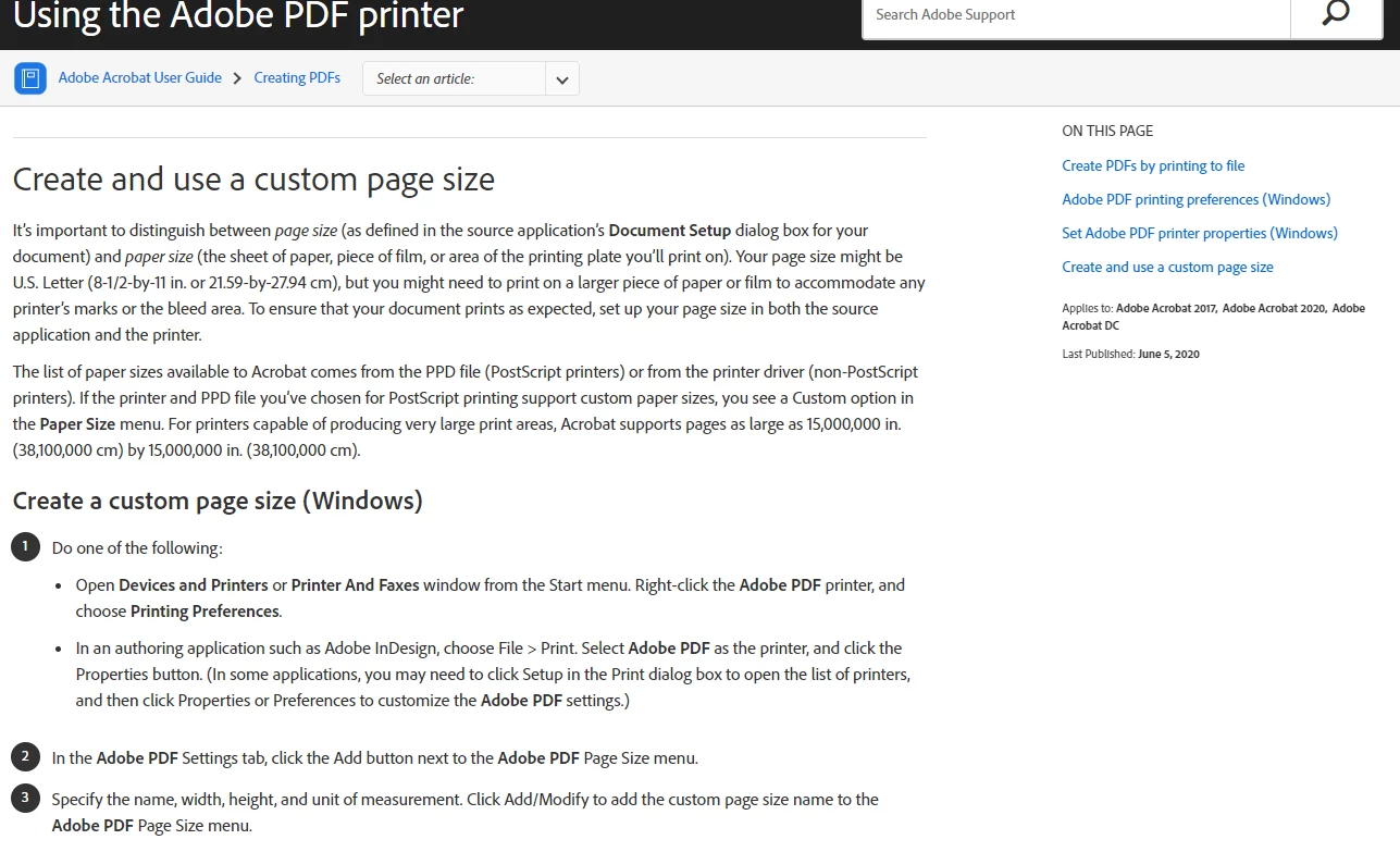 HELP : How to Delete Unused Page Sizes from Drop-Down | Community