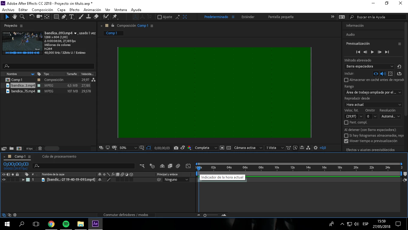 Error en After Effects, Pantalla verde Random | Community