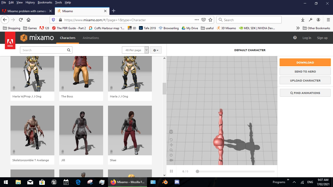 Mixamo problem with camera limits | Community