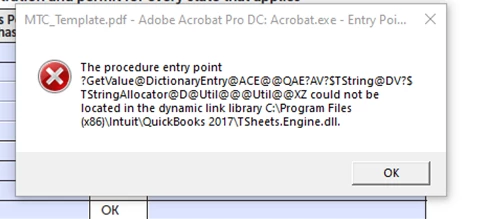 Acrobat Print Issues and Quickbooks dll errors | Community