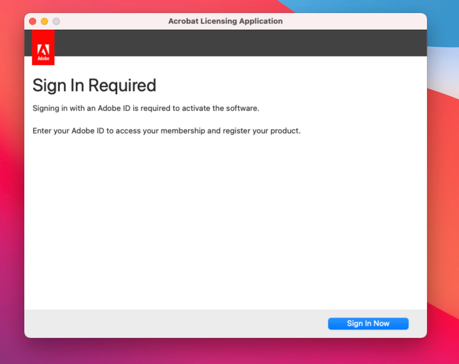 Error in Big Sur with Adobe Acrobat Professional 2017 | Community