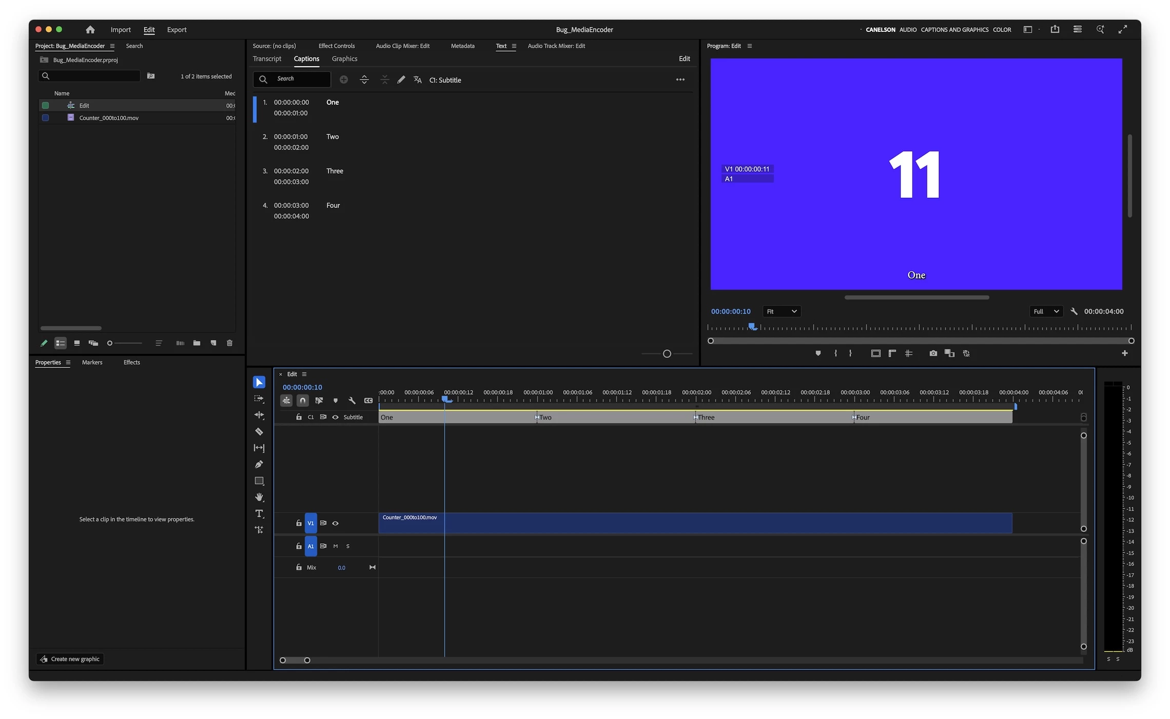 Media Encoder overrides captions export settings set in Premiere ...