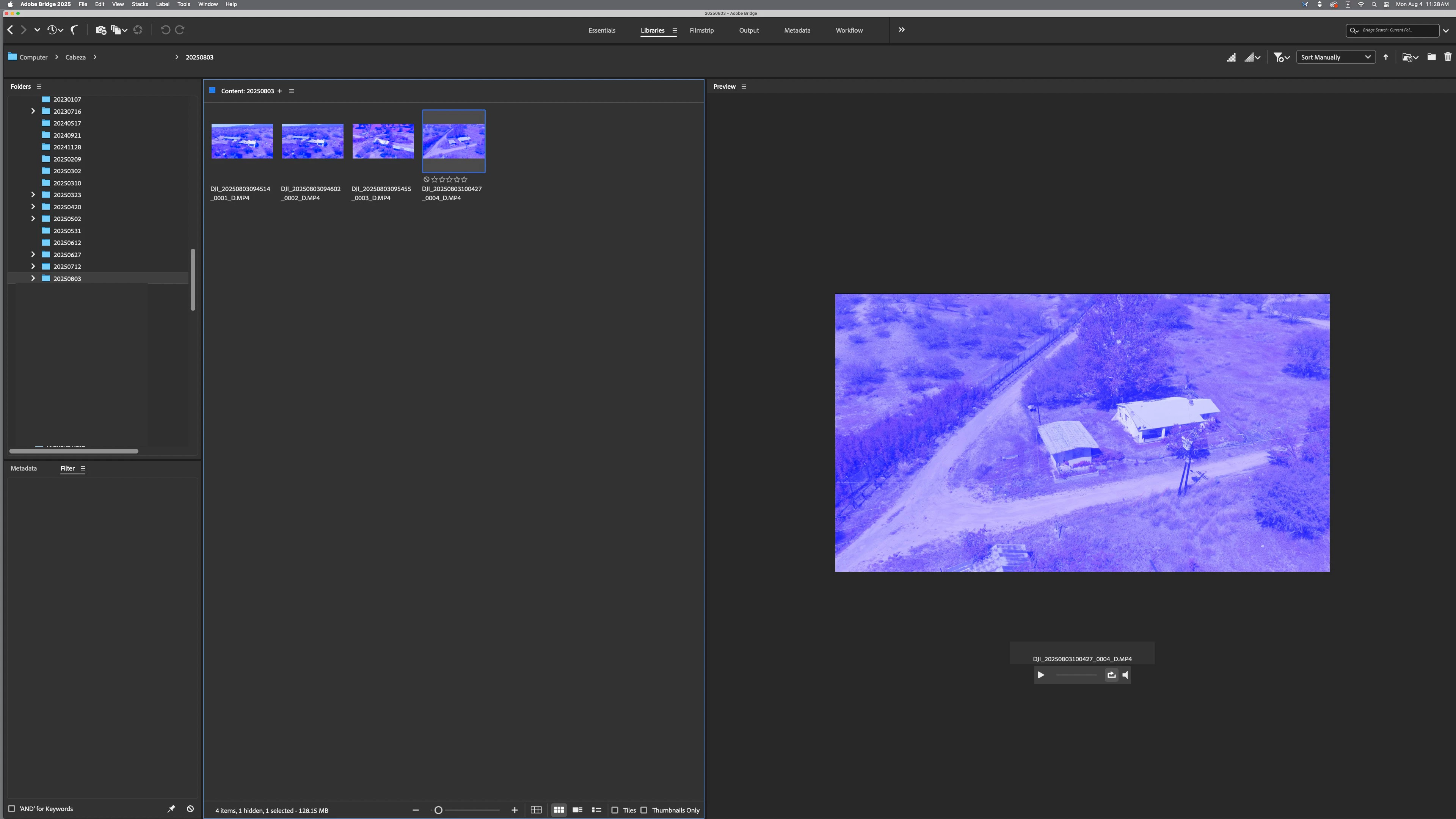 Blue thumbnails for video files - Current version of Bridge and a new ...