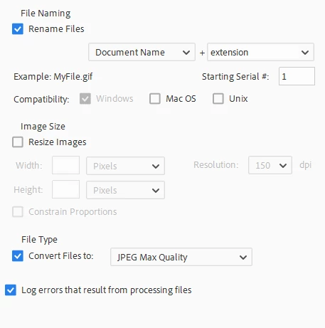 File extension problem when processing multiple files in Elements 2026 ...