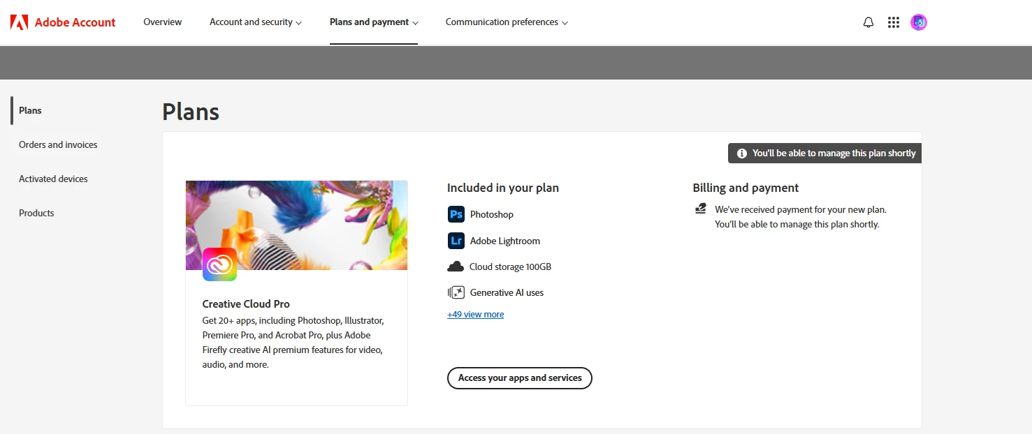 Unable to Cancel Plan "You'll be able to manage this plan shortly ...