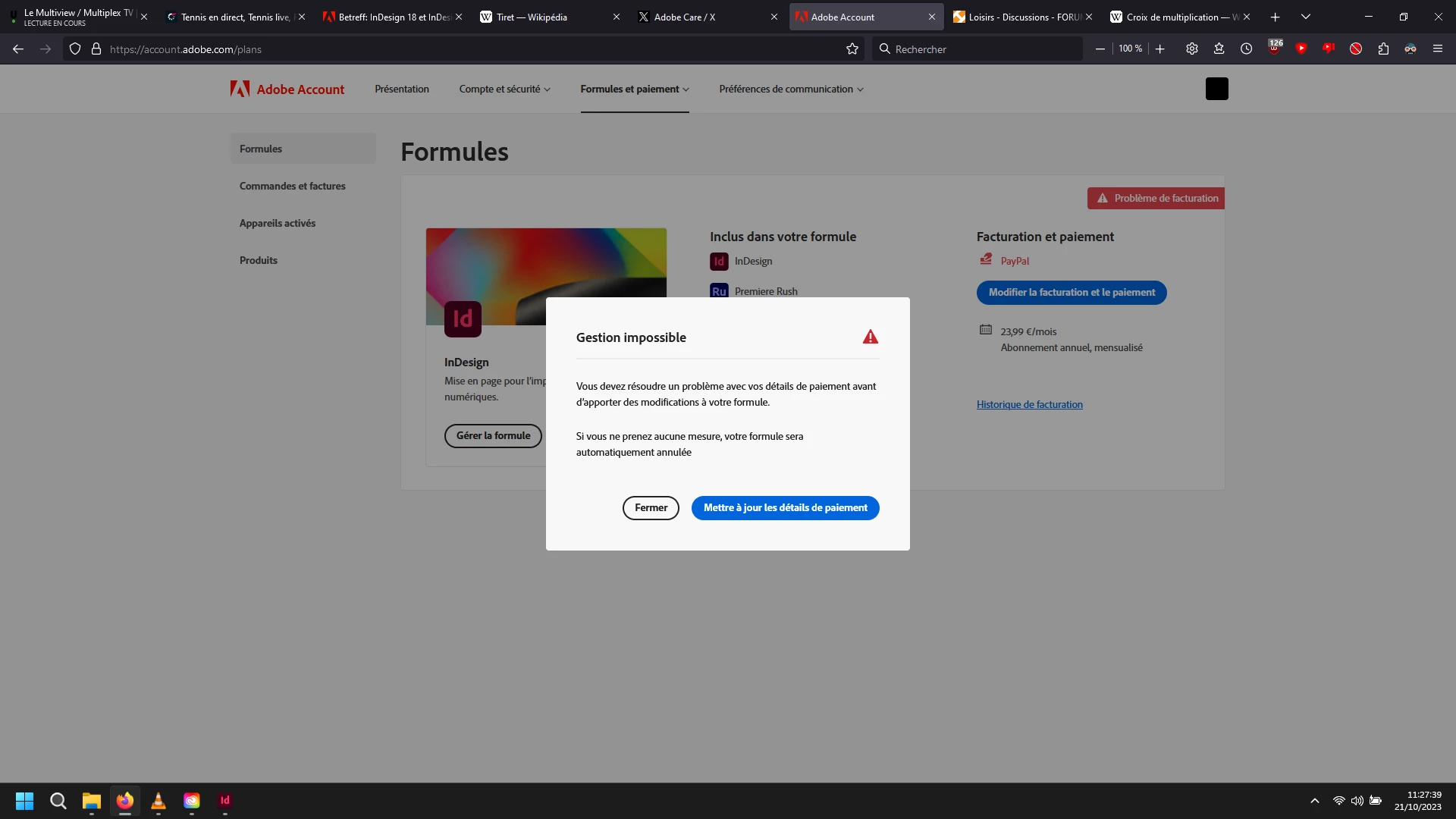 InDesign 18 et InDesign 19 : Adobe me demande de payer deux mensualités ...