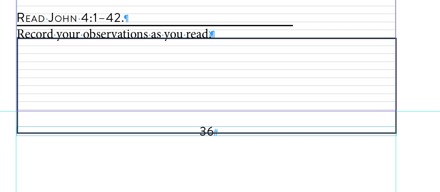 Keeping anchored object in frame - creating space for reader to write ...