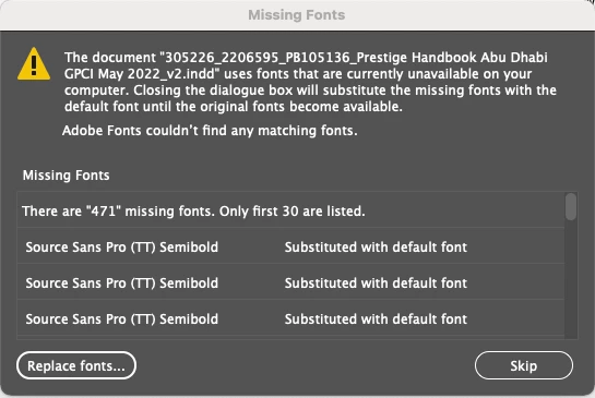 Batch replace multiple missing fonts in InDesign | Community