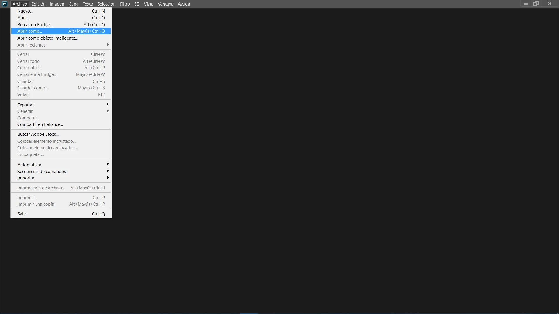 Photoshop no me abre archivos, ni funciona guardar, ni guardar como ...