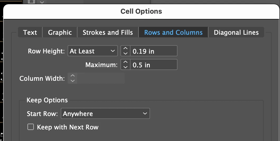 InDesign table row height stuck at minimum, maximum height ignored ...
