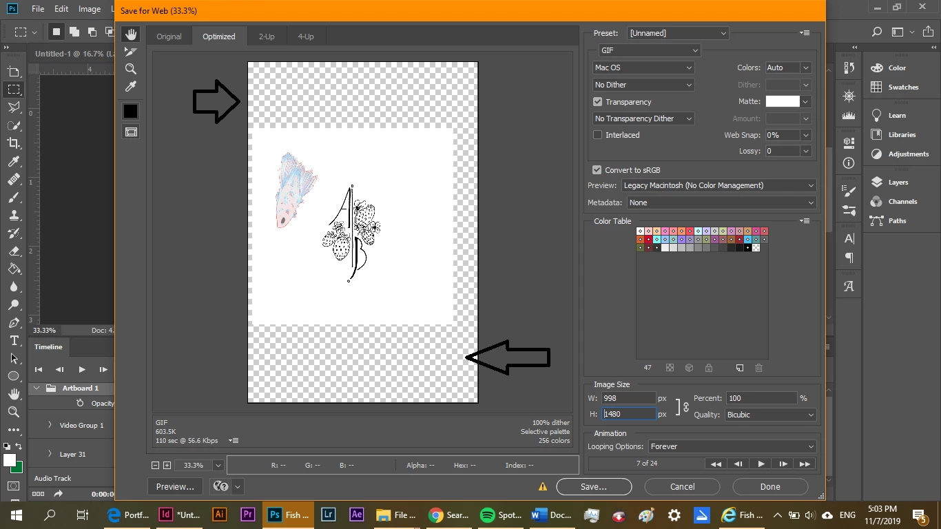 unintentional Transparency frame around gif when exporting cannot ...