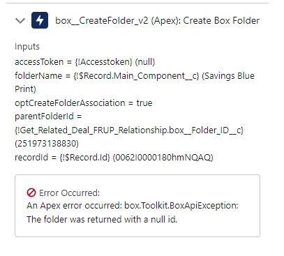 Box Salesforce Flow: An Apex error occurred: box.Toolkit ...