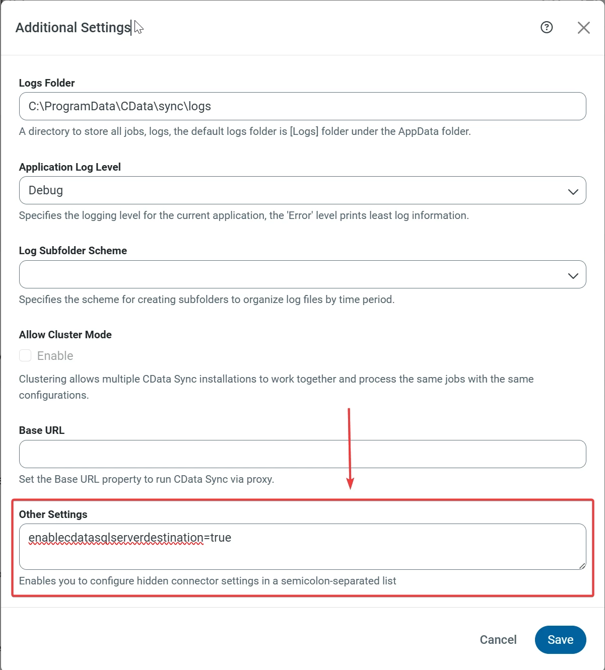 How to enable CData SQL Server Connections as Destination Connections for Jobs within CData Sync ...