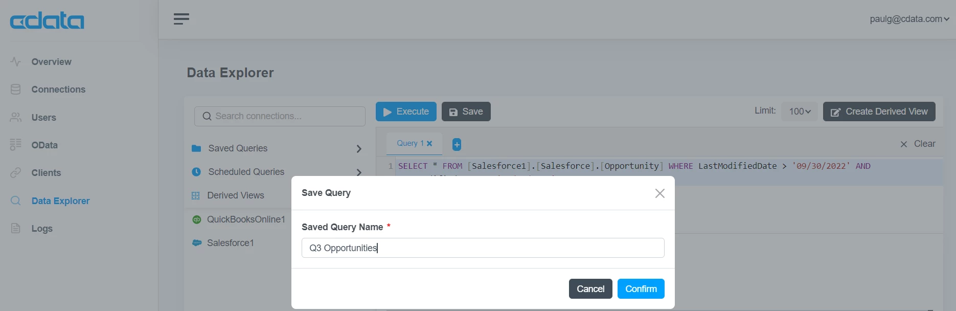 How To Create Derived Views Saved Queries And Custom Reports In Cdata Connect Cloud Community