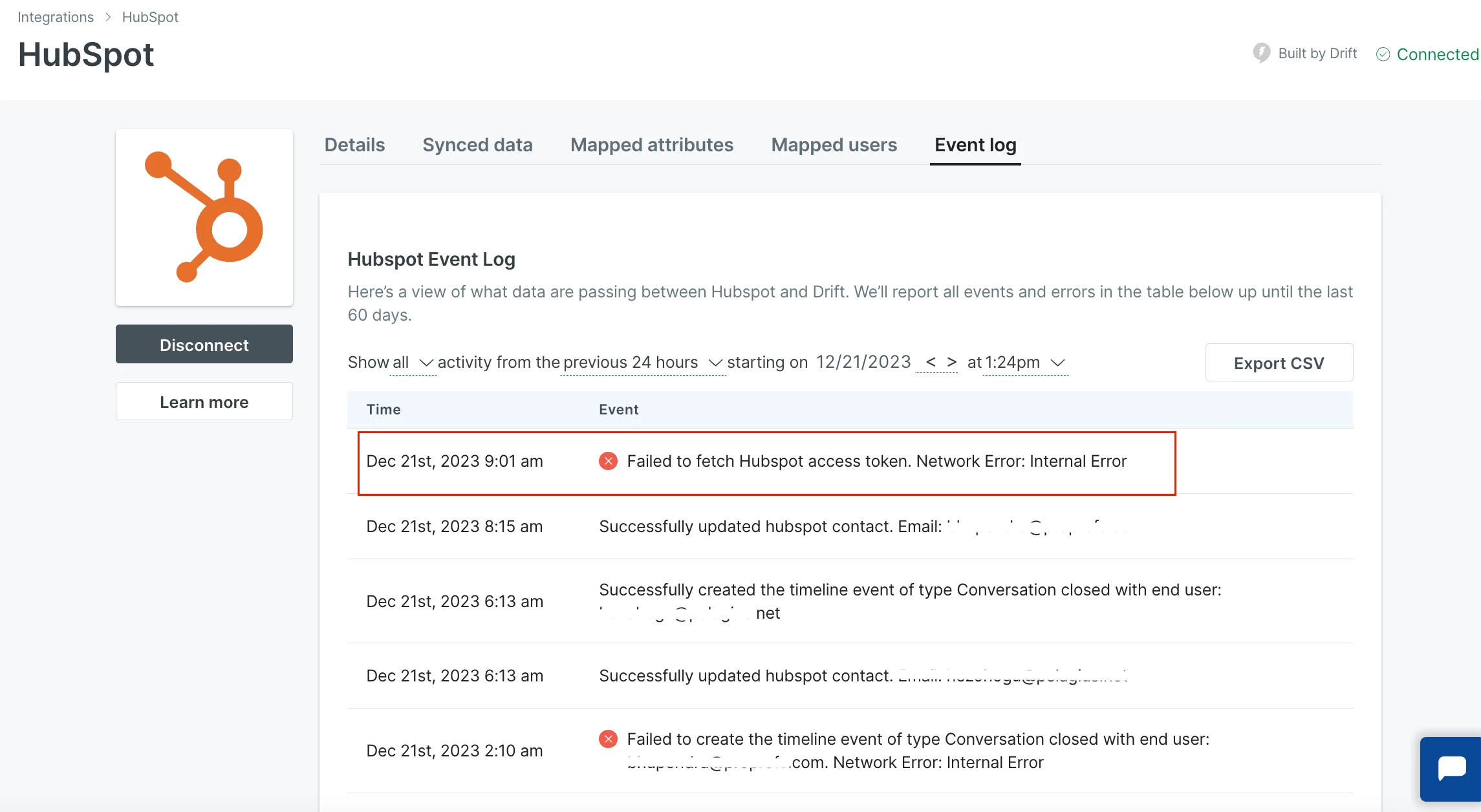 Hubspot Error Failed To Create Timeline Event Of Type Conversation Closed With End User Community 