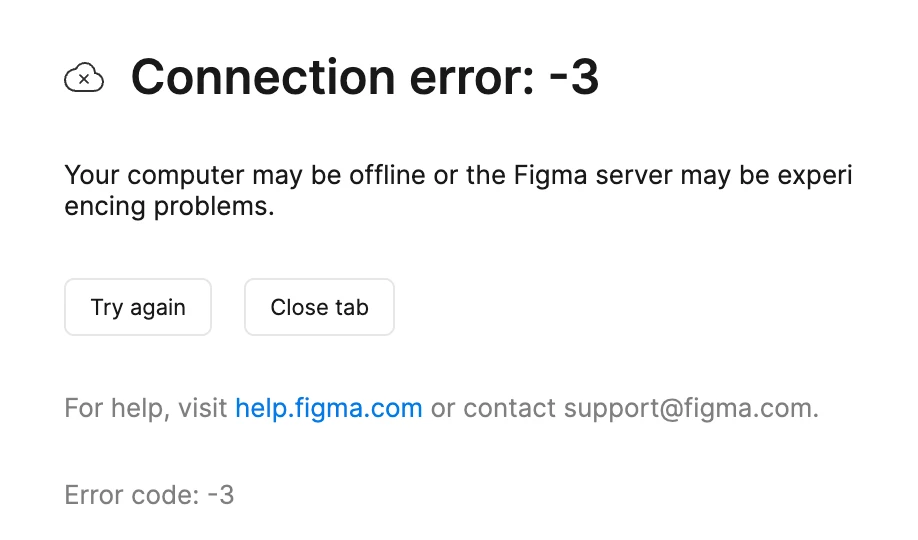Bug: Figma Design - Desktop App - MacOS "Try again" button for when a ...