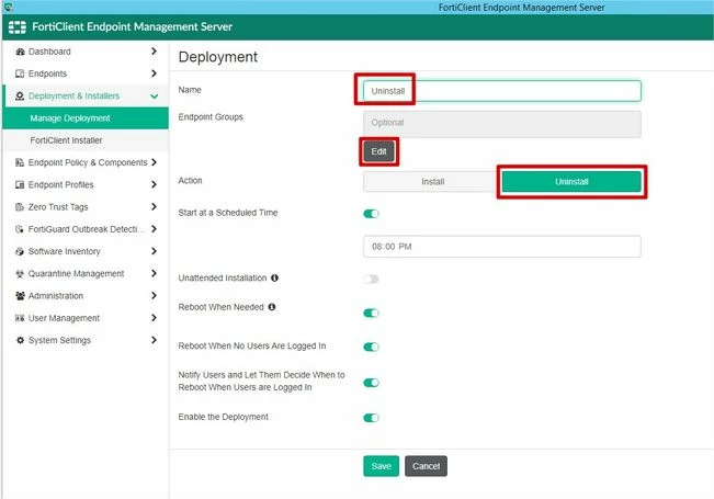 Technical Tip: How to uninstall a managed FortiClient from endpoints ...