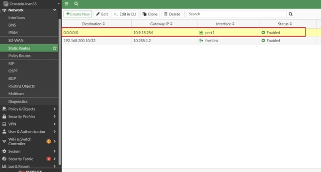Technical Tip: How to create a static route on FortiGate from the GUI ...