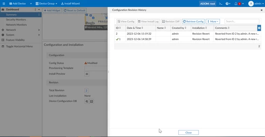 Technical Tip: Getting Revision History for FortiGates and reverting ...