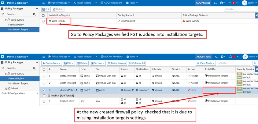 Troubleshooting Tip: FortiManager 'No preview' or 'No record found ...