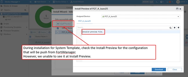 Troubleshooting Tip: Check FortiManager system template errors | Community