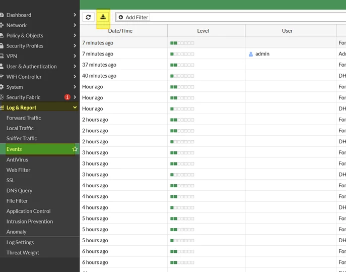 Technical Tip: How to download logs from FortiGate GUI | Community