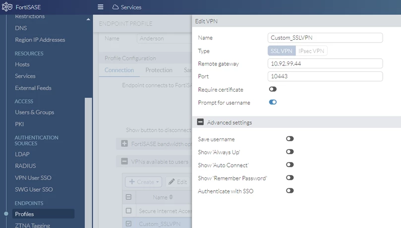 Technical Tip: How to push custom VPN tunnels to FortiSASE managed ...