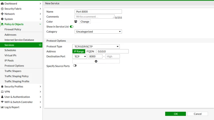 Technical Tip: How to deny access to a local IP in the FortiGate with a ...