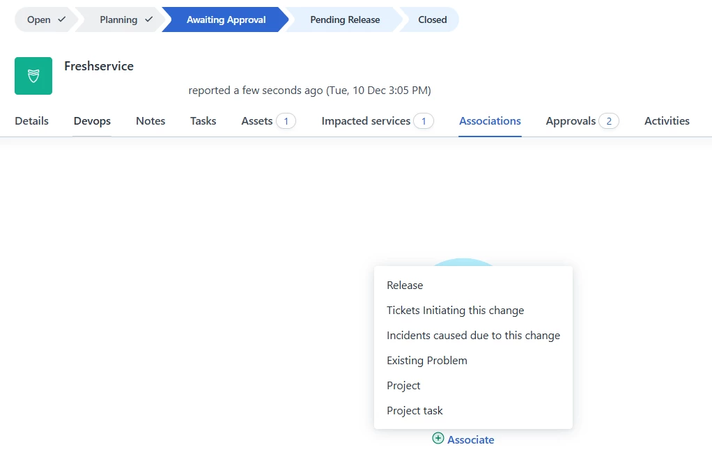 Associate A Change With Another Change | Freshworks Community