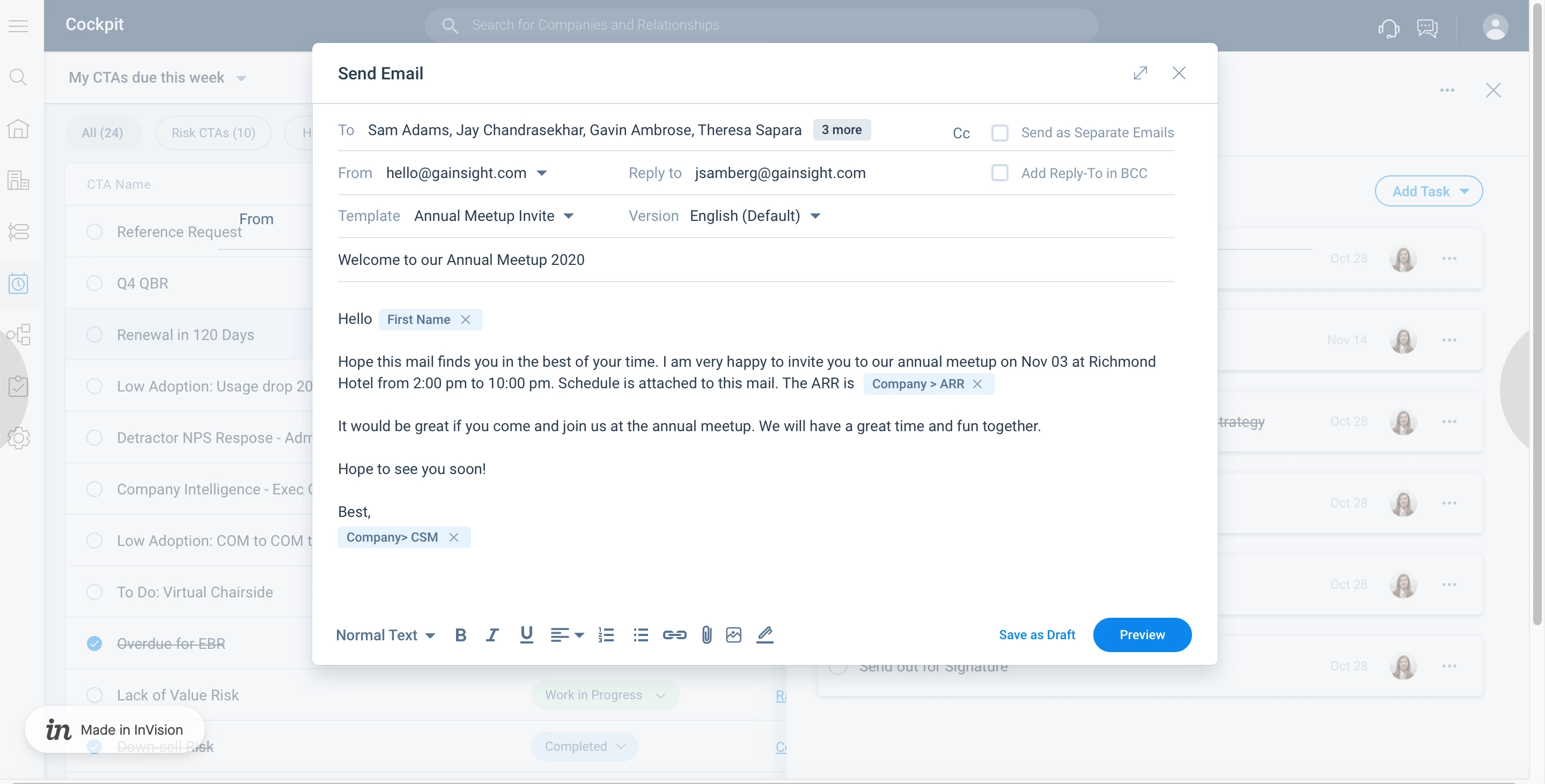 Variant Email Templates In Email Assist Gainsight Community