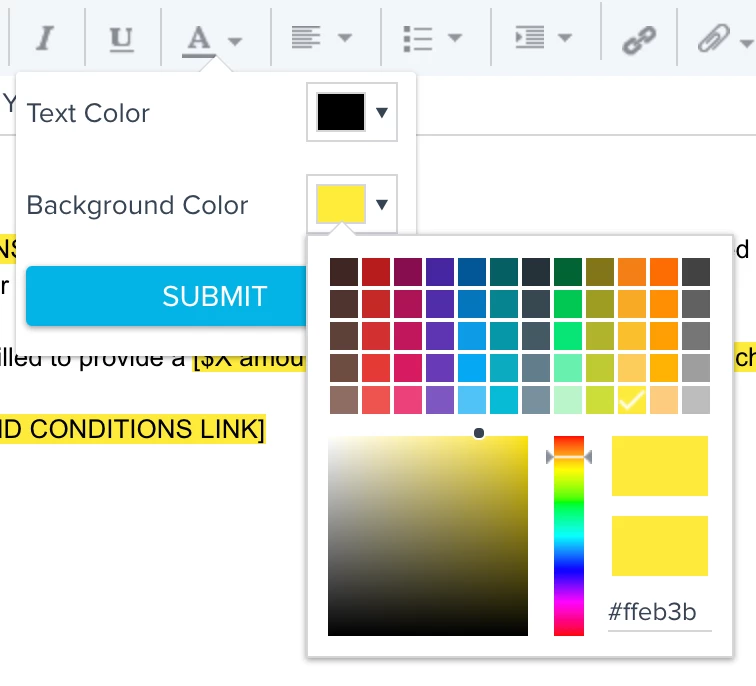 Include White As Option For Background Text Color In Email Templates 