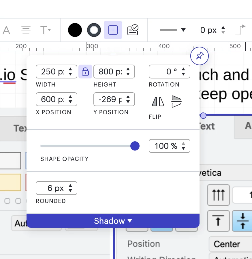 Upgrade the Contextual Menu to included all shape options/positioning ...