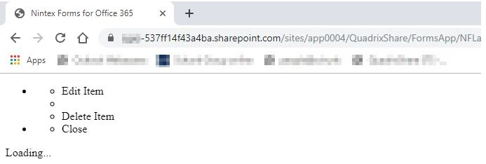 Error when calling Nintex Form from a SharePoint Site in Chrome | Community