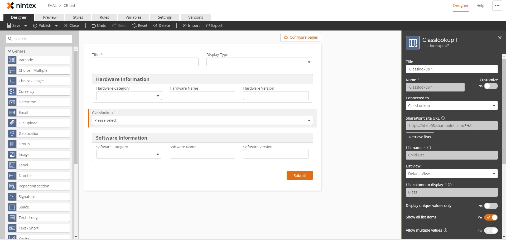 Nintex Form Pulling Distinct Items Into A Multiple Selection Drop